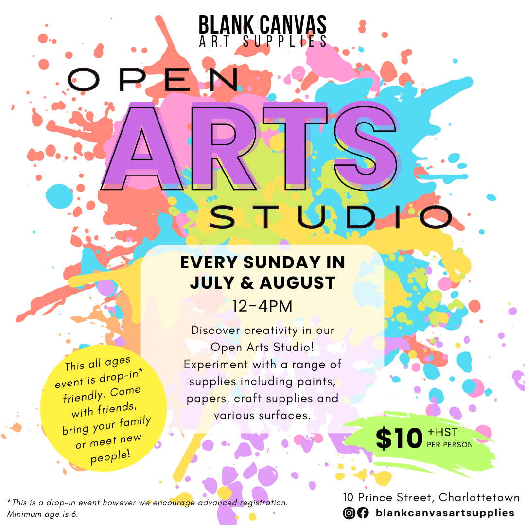 July 21st: Drop-in Open Art Studio – Blank Canvas Art Supplies